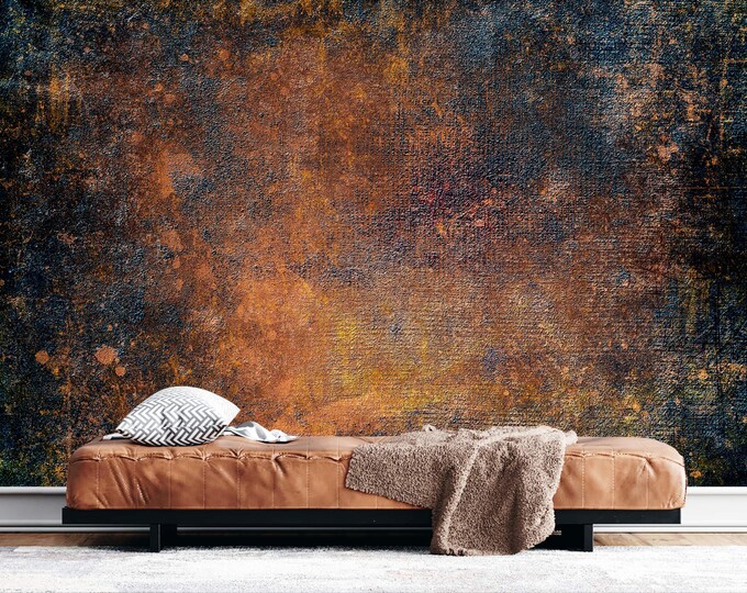 Rusty Copper Distressed Metal Gold Iron Wallpaper, Abstract Retro ...