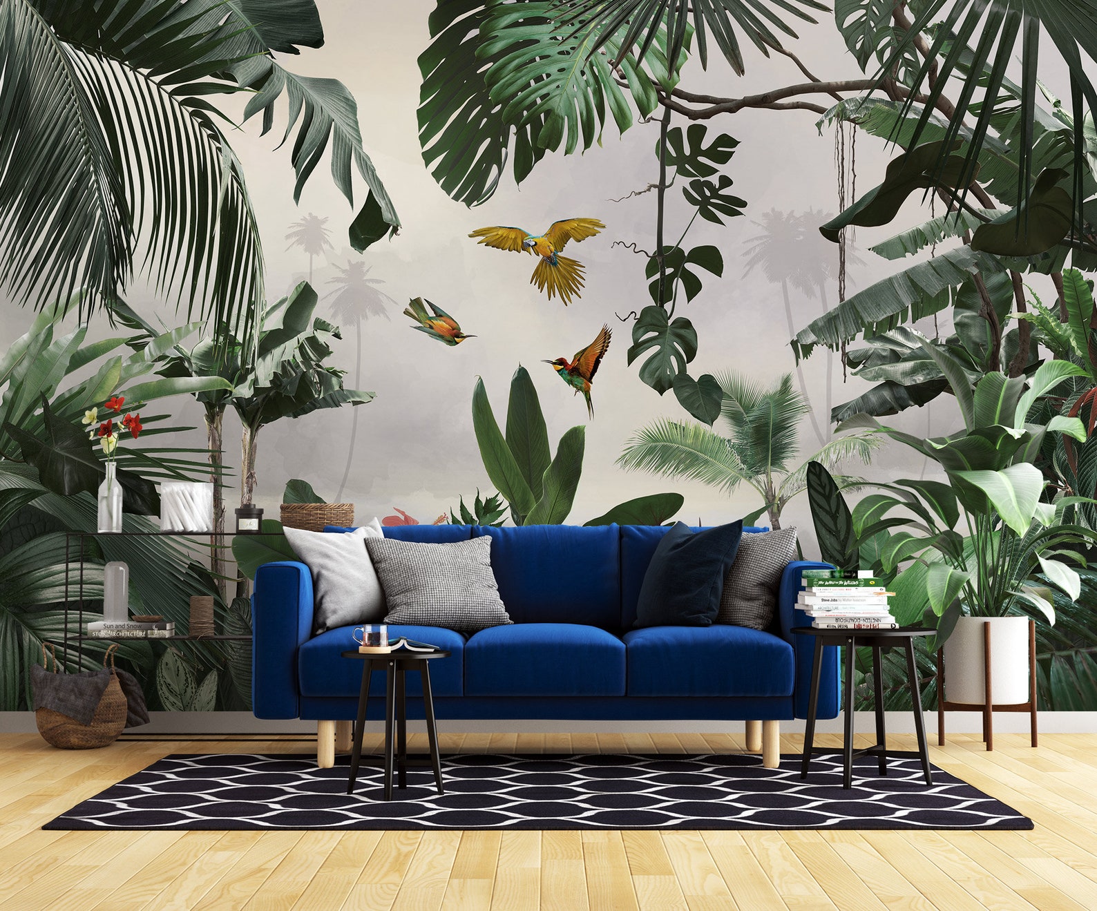Rainforest Wallpaper Tropical Wall Mural Palm Tree Tropical - Etsy