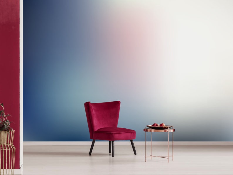 Color Gradient Wallpaper Blue Pink Gray Ombre Peel and - Etsy