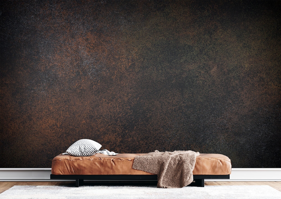 Rusty Metal Background Industrial Style Wallpaper, Dark Brown Rusty ...