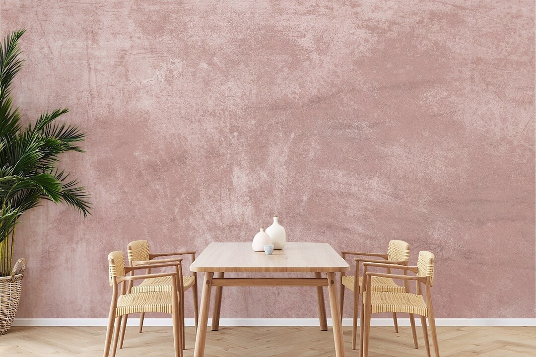 Pink Stone Wallpaper, Stone Texture Wall Mural, Grunge Pink Wall Peel ...