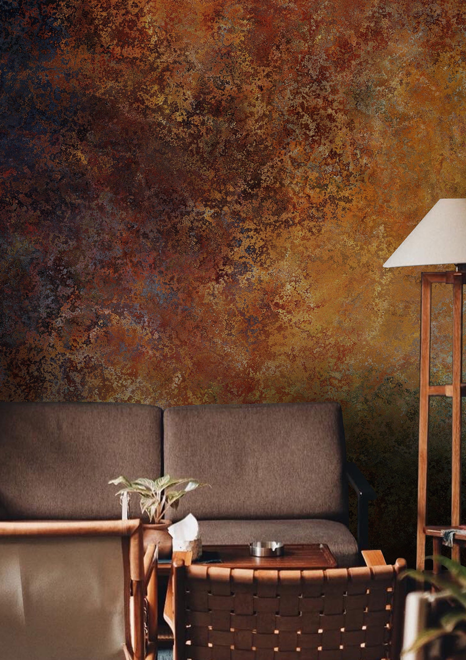 Rusty Copper Metal Wallpaper Peel and Stick Industrial Distress Wall ...