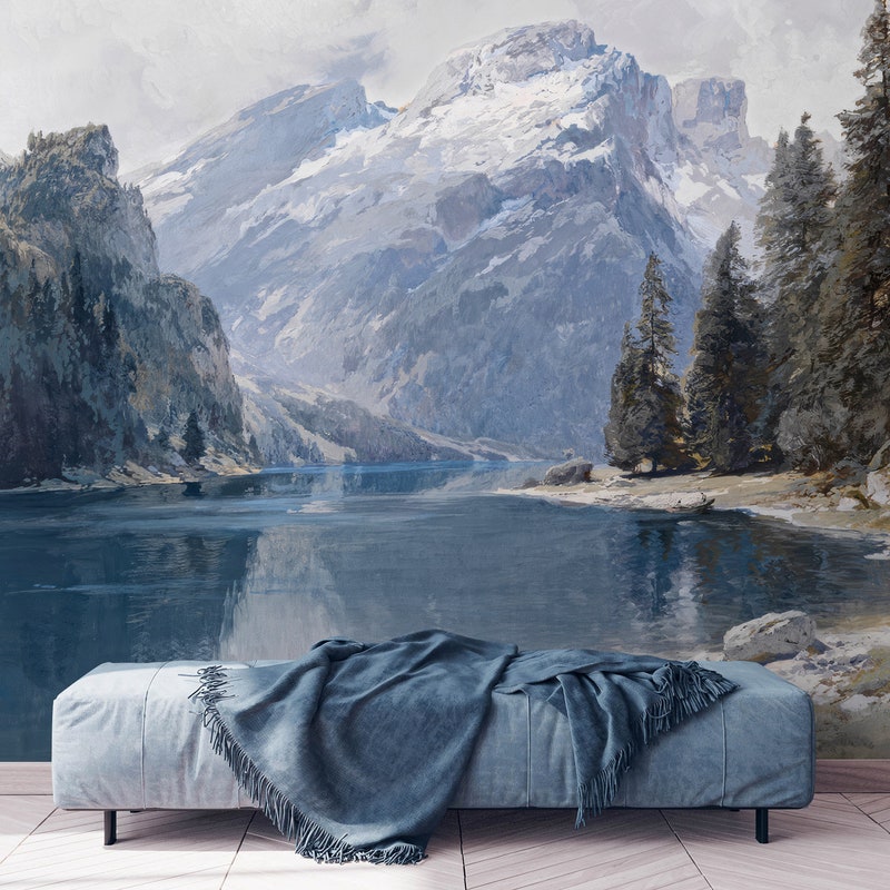 Mountain Mural Wallpaper - Etsy