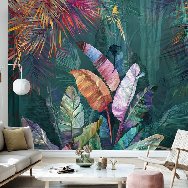 Tropical Plant Mural - Etsy