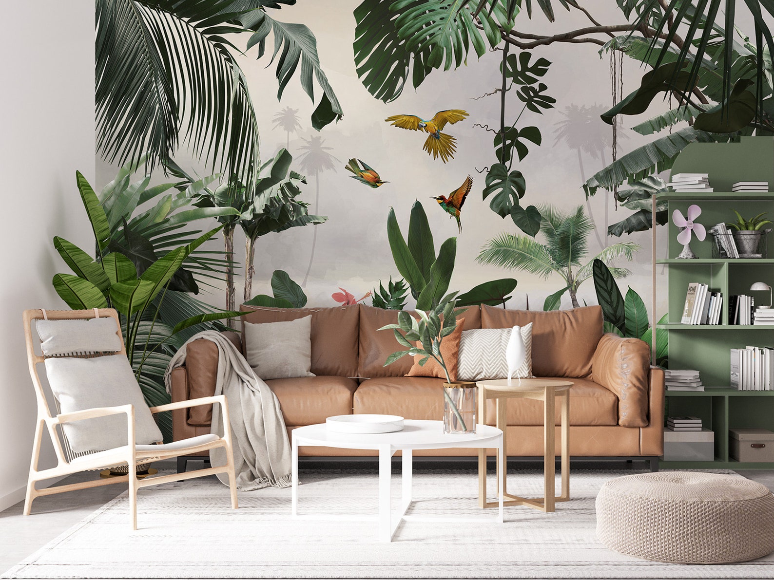 Rainforest Wallpaper Tropical Wall Mural Palm Tree Tropical - Etsy