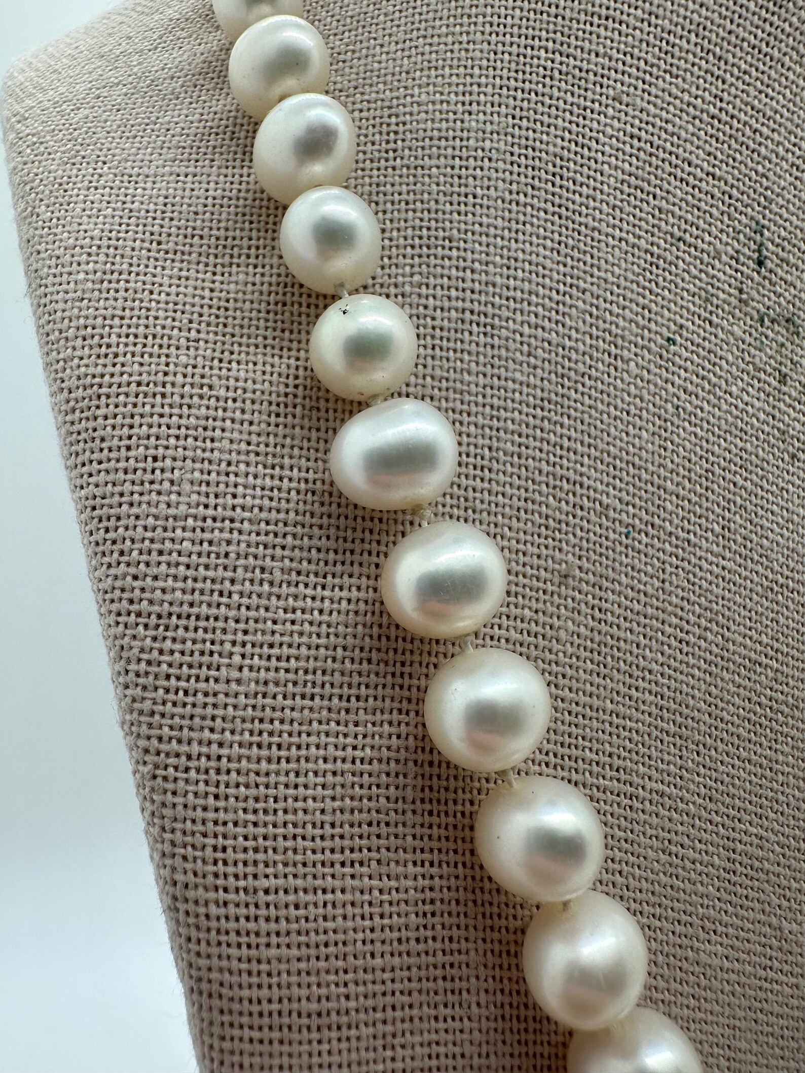 Vintage off Glass White Pearl and Silver Tone Beaded Necklace - Etsy