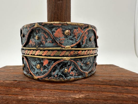 1990’s mixed metal art cuff bracelet from art studio - Gem