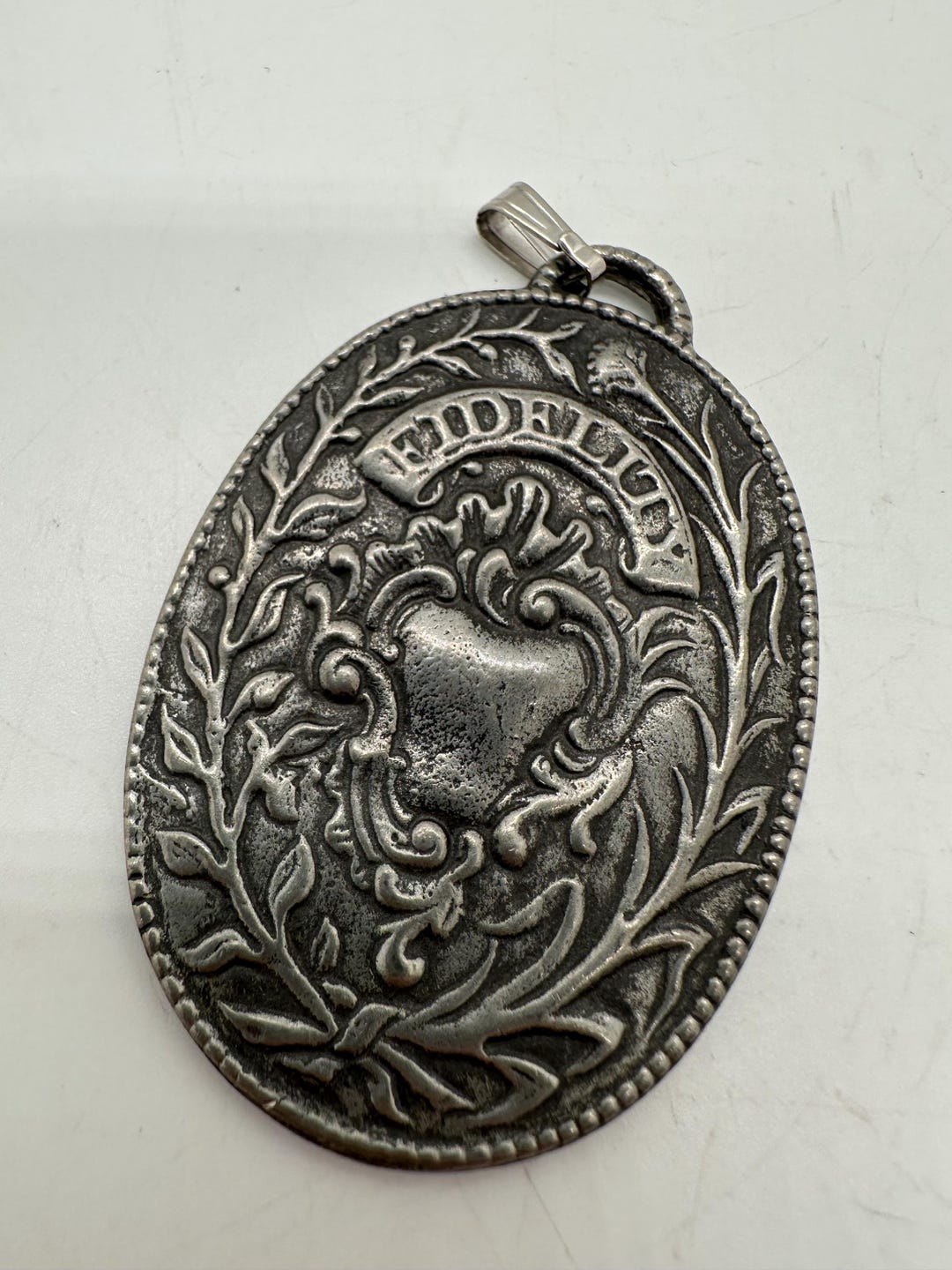 Vintage Fidelity Silver Tone Large Oval Medallion Remake - Etsy