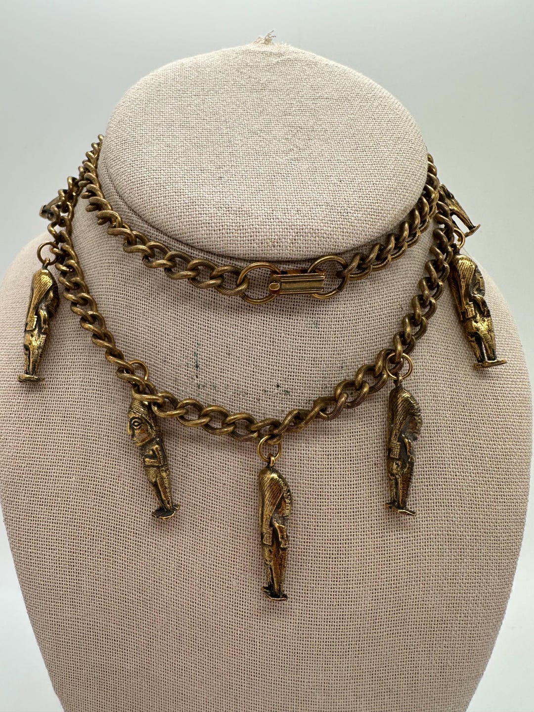 Vintage Inca God Charm Chain Necklace - Etsy