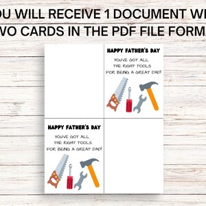 Father's Day Printable Tools Card, Instant Download, You've Got All the ...