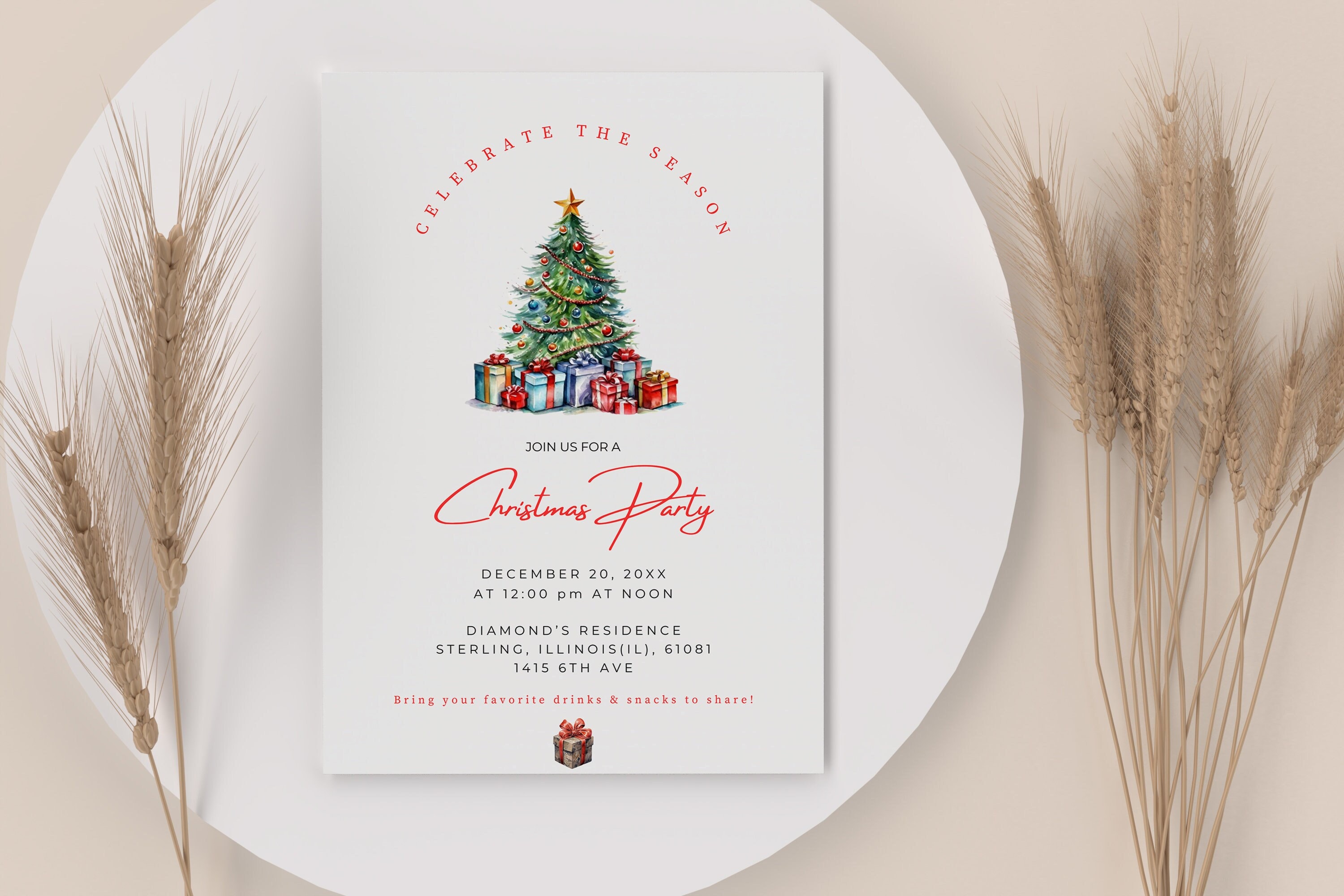 Christmas Party Invitation Christmas Party Invite Christmas Party ...