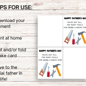 Father's Day Printable Tools Card, Instant Download, You've Got All the ...