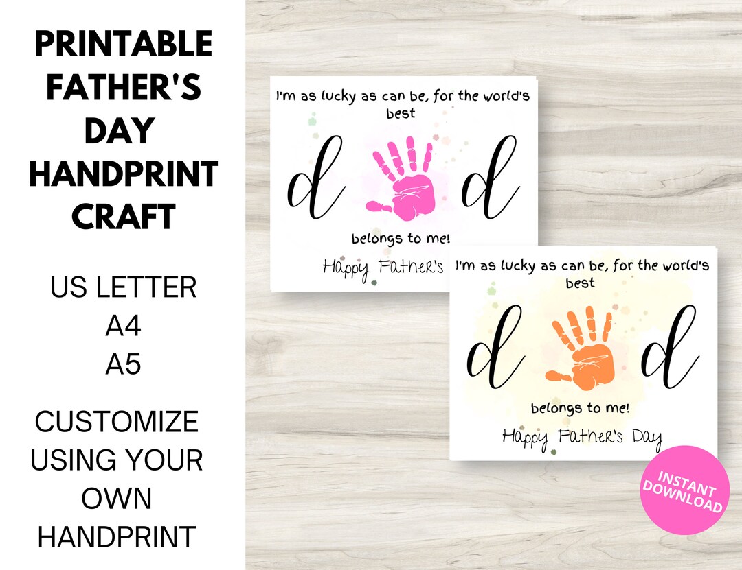 Father's Day Handprint Art Craft, Handprint Art, Father's Birthday Gift ...