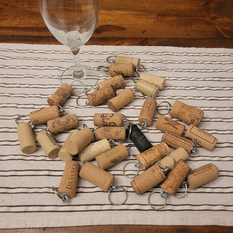 Wine Cork Keychain - Etsy