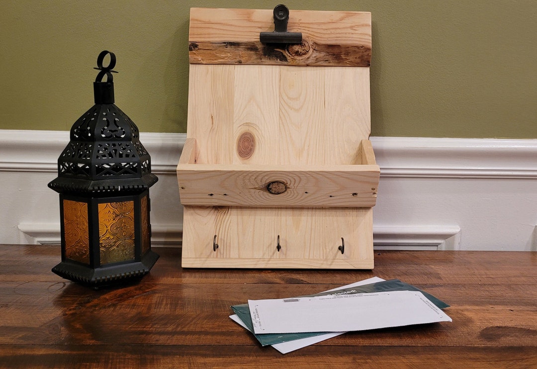 Rustic Live Edge Wood Mail Organizer - Etsy