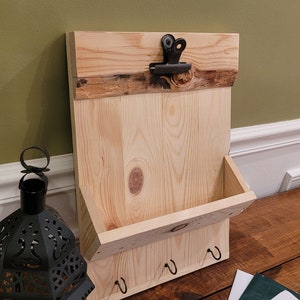 Rustic Live Edge Wood Mail Organizer - Etsy