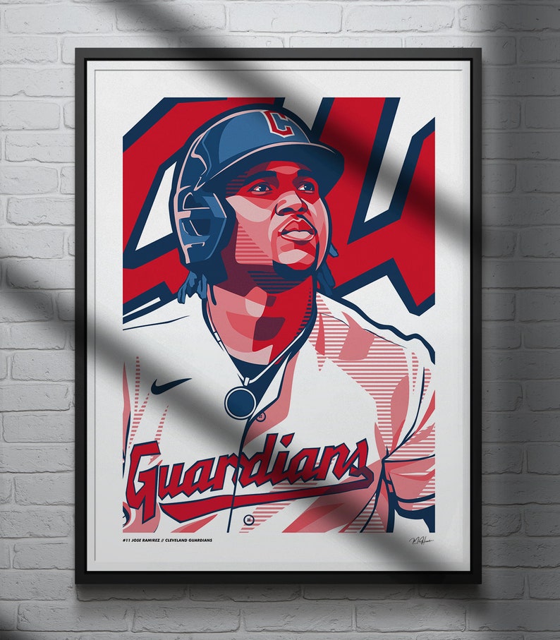 Jose Ramirez Poster Cleveland Guardians Baseball Art Print - Etsy