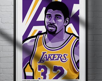 Basketball Legend MAGIC JOHNSON Glossy 8x10 or 11x14 Photo Los Angeles ...