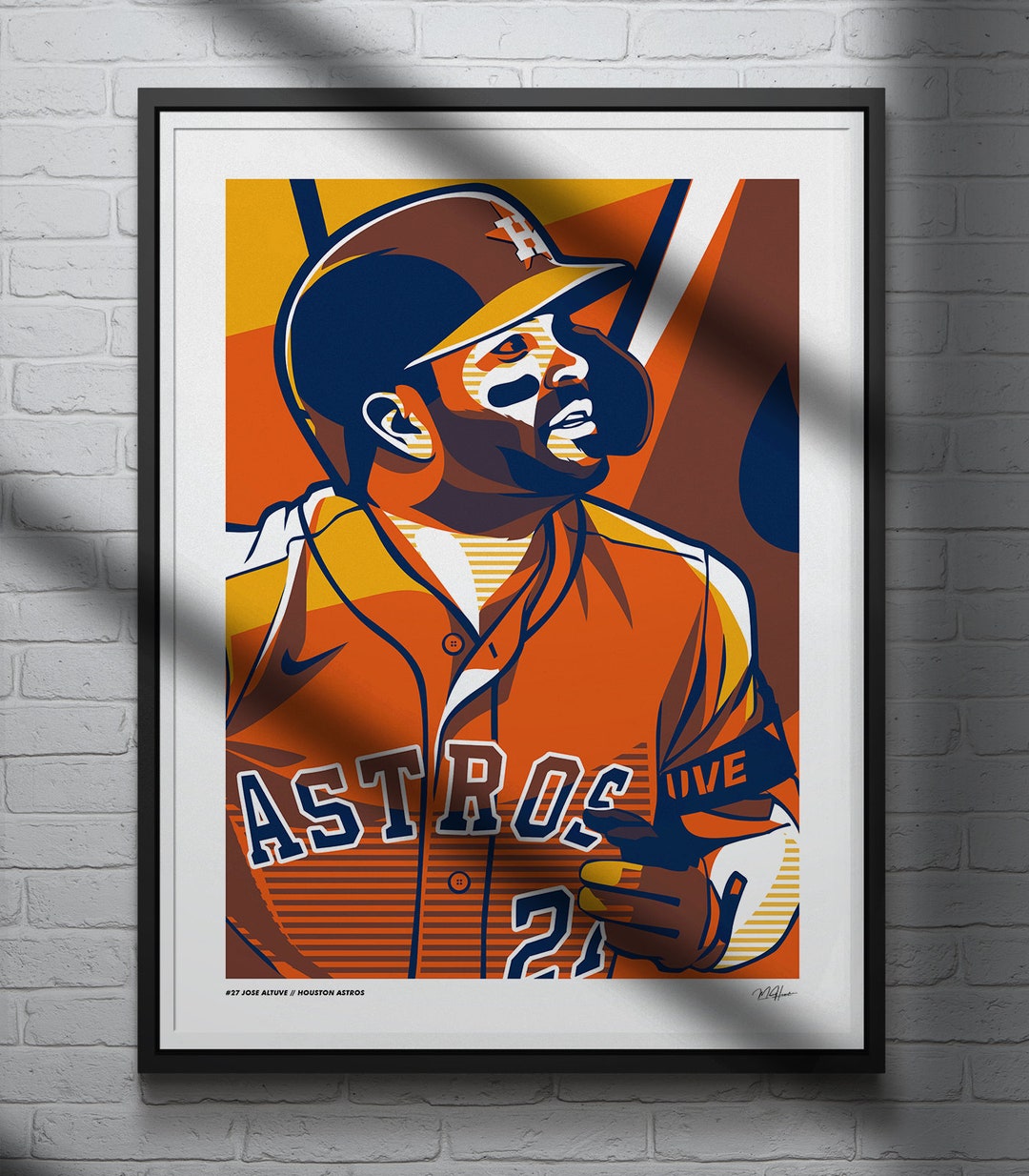Jose Altuve Poster Houston Astros Baseball Illustrated Art Print - Etsy