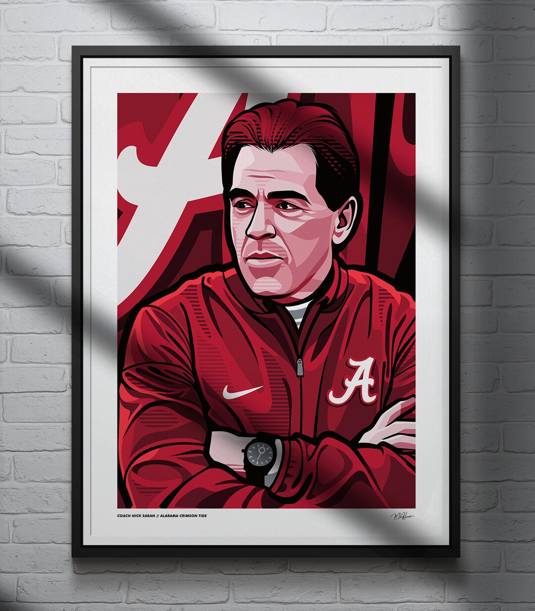 Nick Saban Poster Football Illustrated Art Print, Coach Nick Saban Fans ...