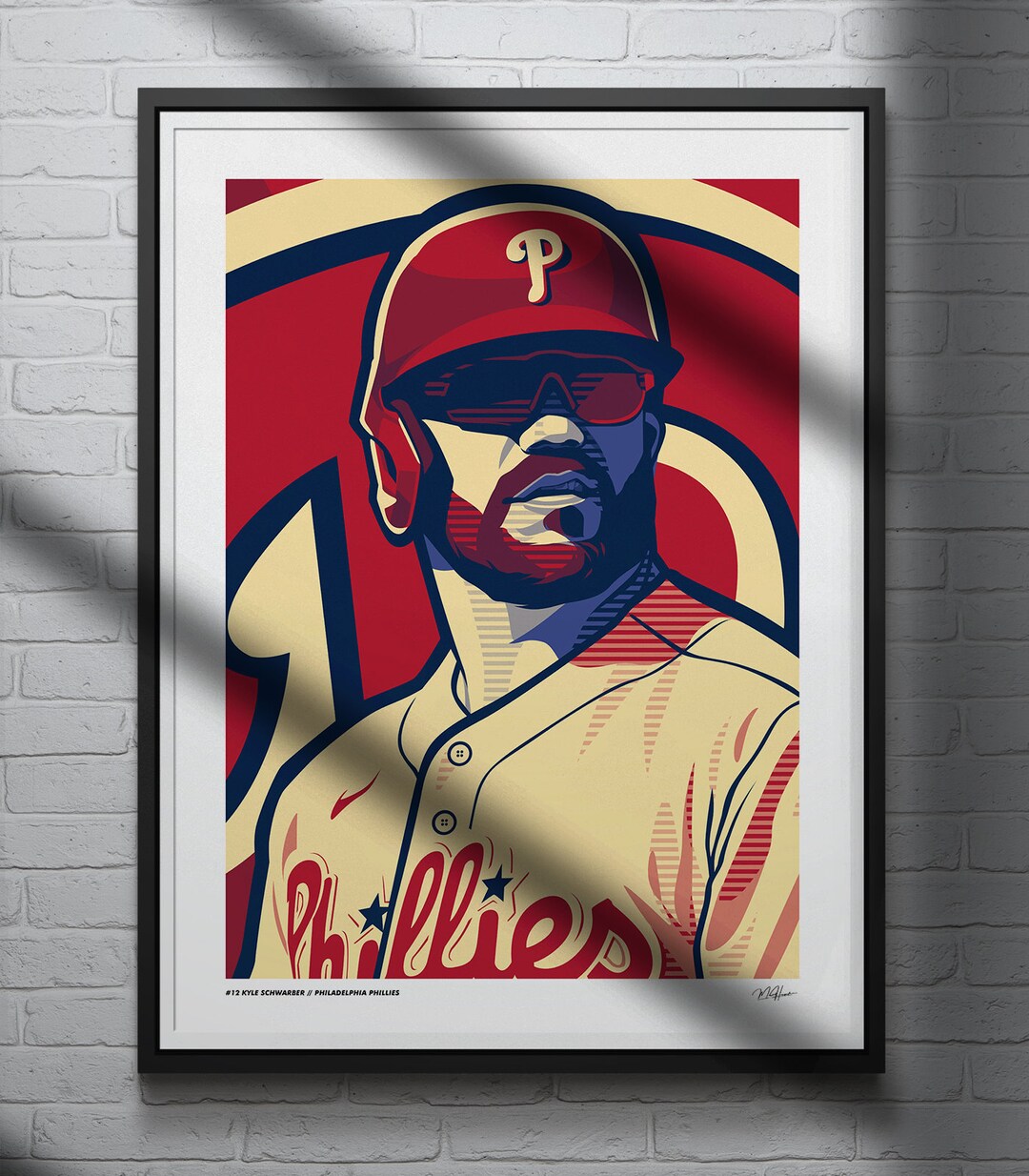 Kyle Schwarber Poster Philadelphia Phillies Baseball Illustrated Art ...