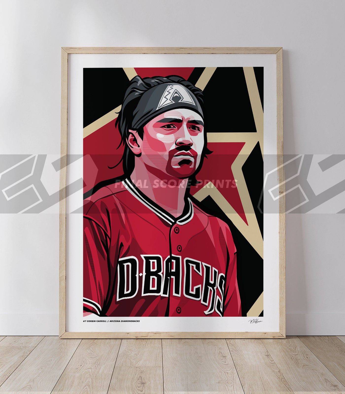 Corbin Carroll Poster Arizona Diamondbacks Baseball Illustrated Art ...