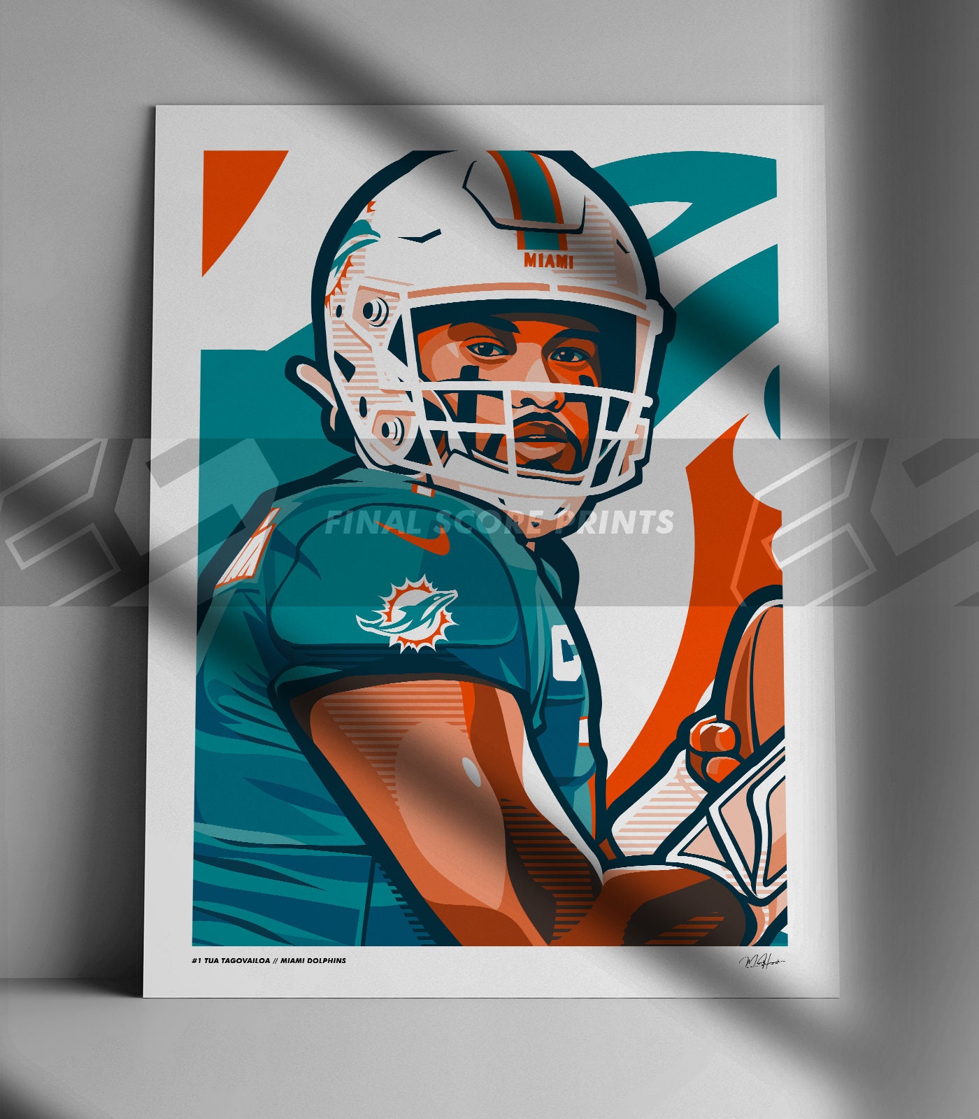 Tua Tagovailoa Poster Miami Dolphins Football Art Print - Etsy
