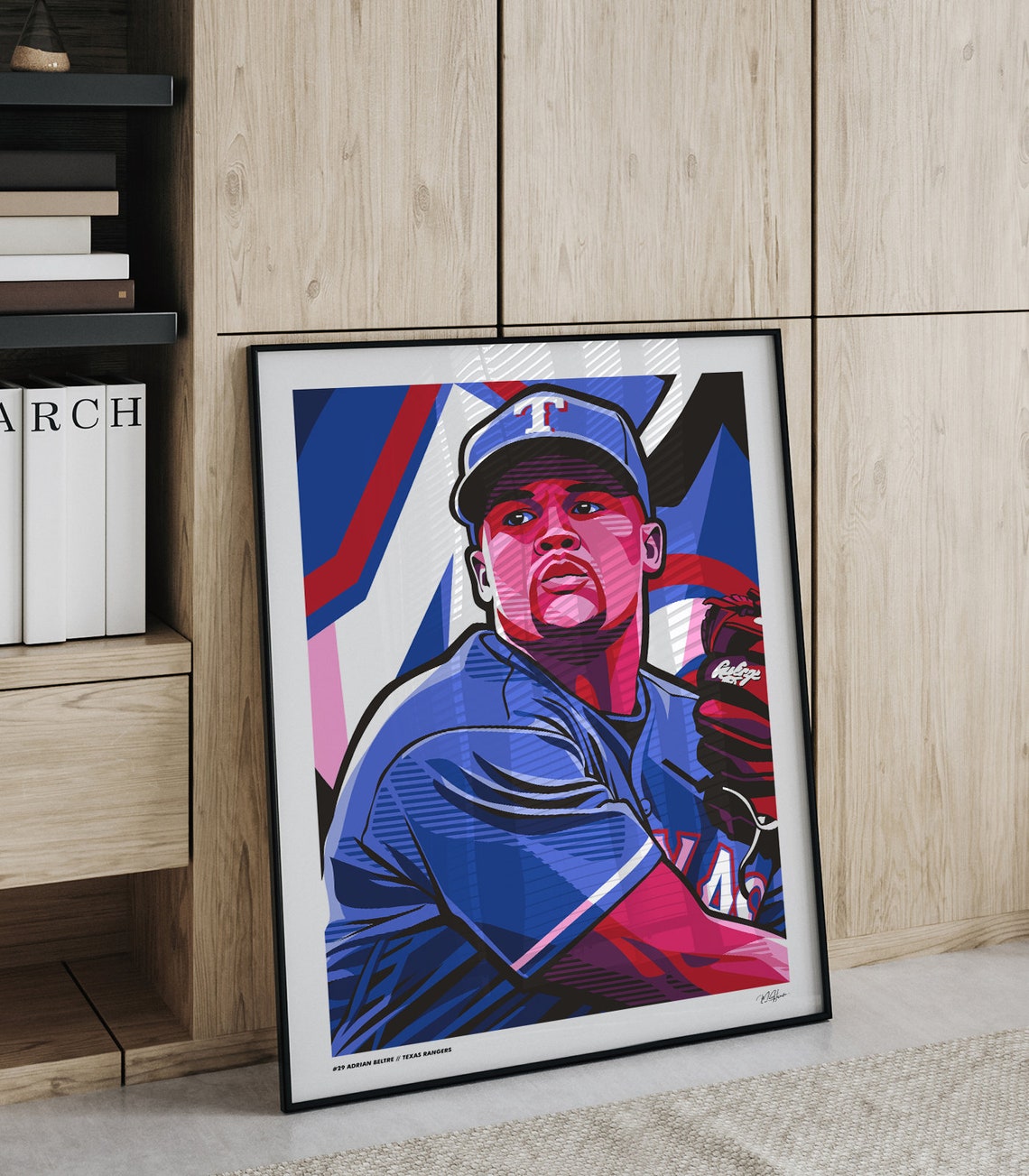 Adrian Beltre Poster Texas Rangers Baseball Illustrated Art - Etsy