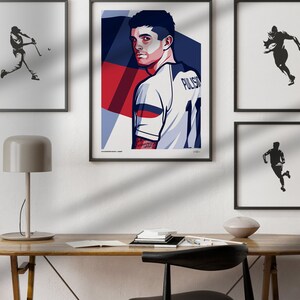 Christian Pulisic Poster USMNT Soccer Illustrated Art Print - Etsy