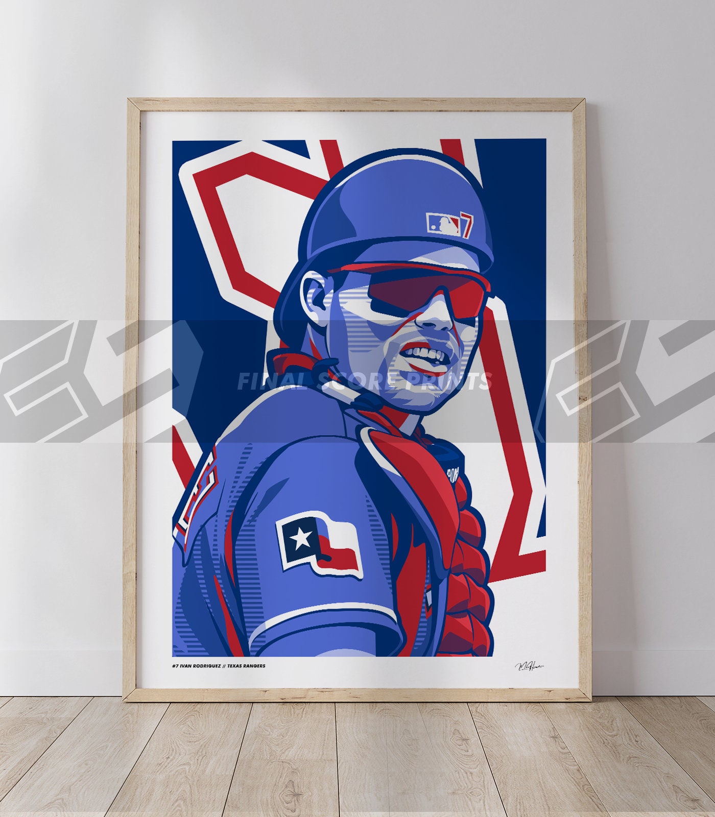 Ivan Pudge Rodriguez Poster Texas Rangers Baseball Illustrated - Etsy