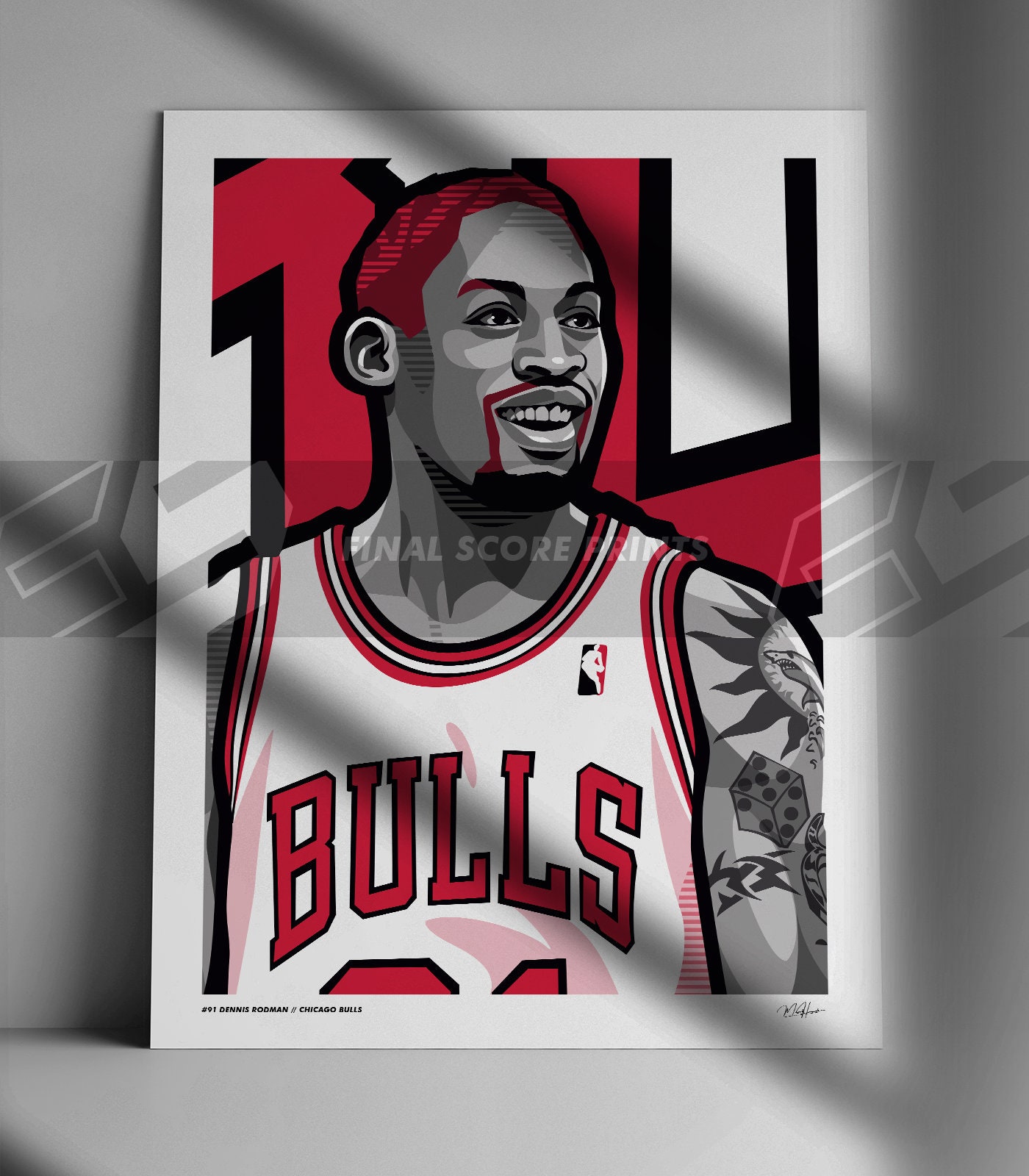 Dennis Rodman Poster Chicago Bulls Basketball Art Print - Etsy