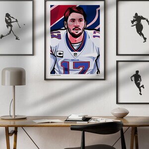 Josh Allen Poster Buffalo Bills Football Illustrated Art Print - Etsy