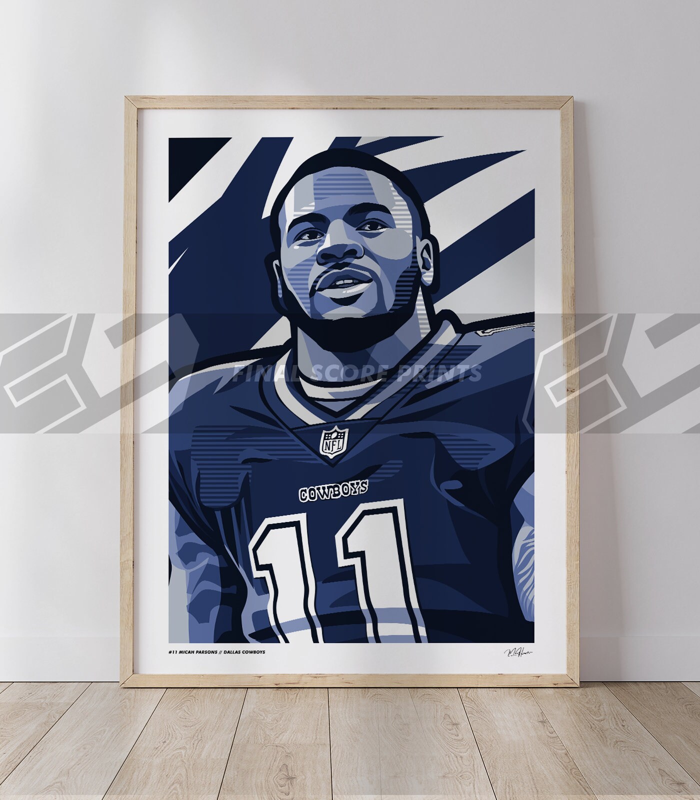 Micah Parsons Poster Dallas Cowboys Football Illustrated Art - Etsy