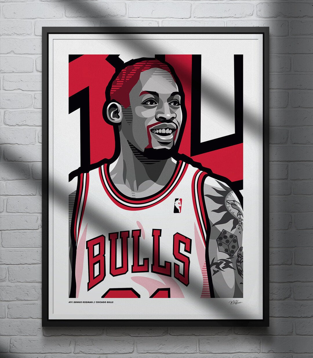 Dennis Rodman Poster Chicago Bulls Basketball Art Print - Etsy