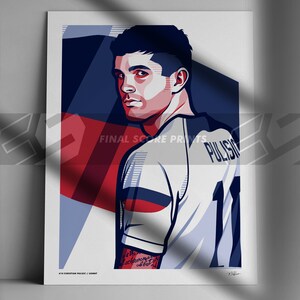 Christian Pulisic Poster USMNT Soccer Illustrated Art Print - Etsy