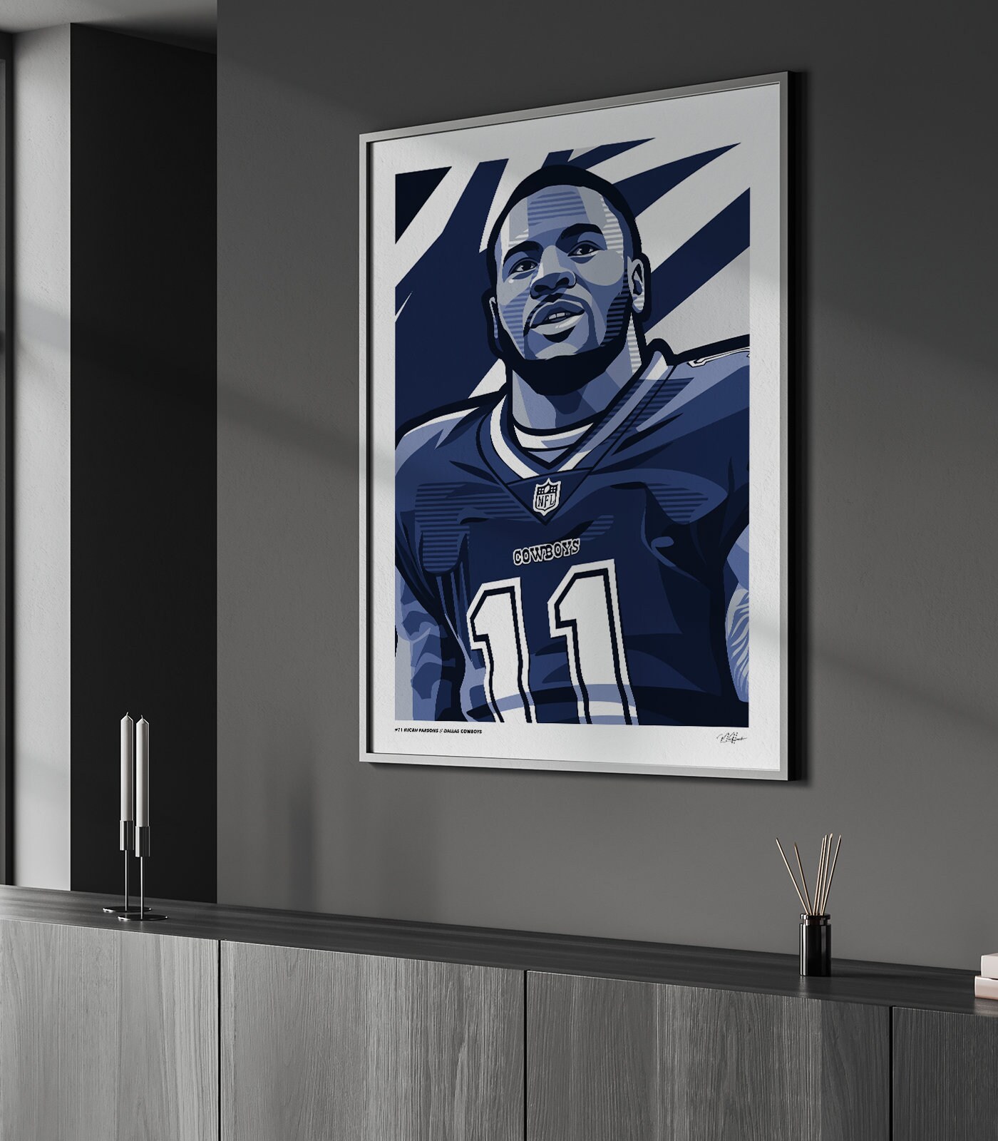 Micah Parsons Poster Dallas Cowboys Football Illustrated Art - Etsy