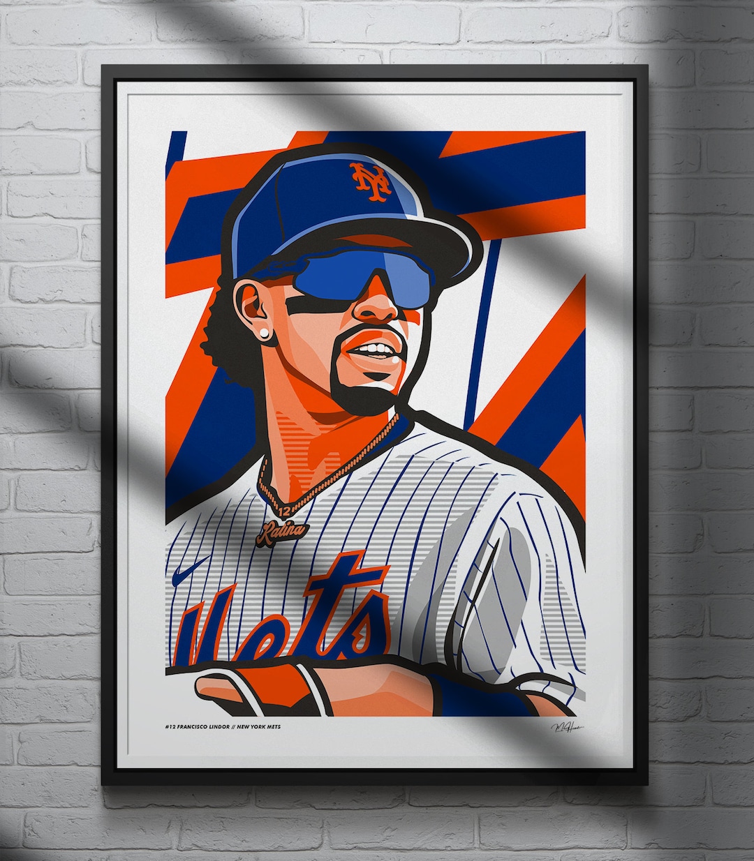 Francisco Lindor Poster New York Mets Baseball Illustrated Art - Etsy