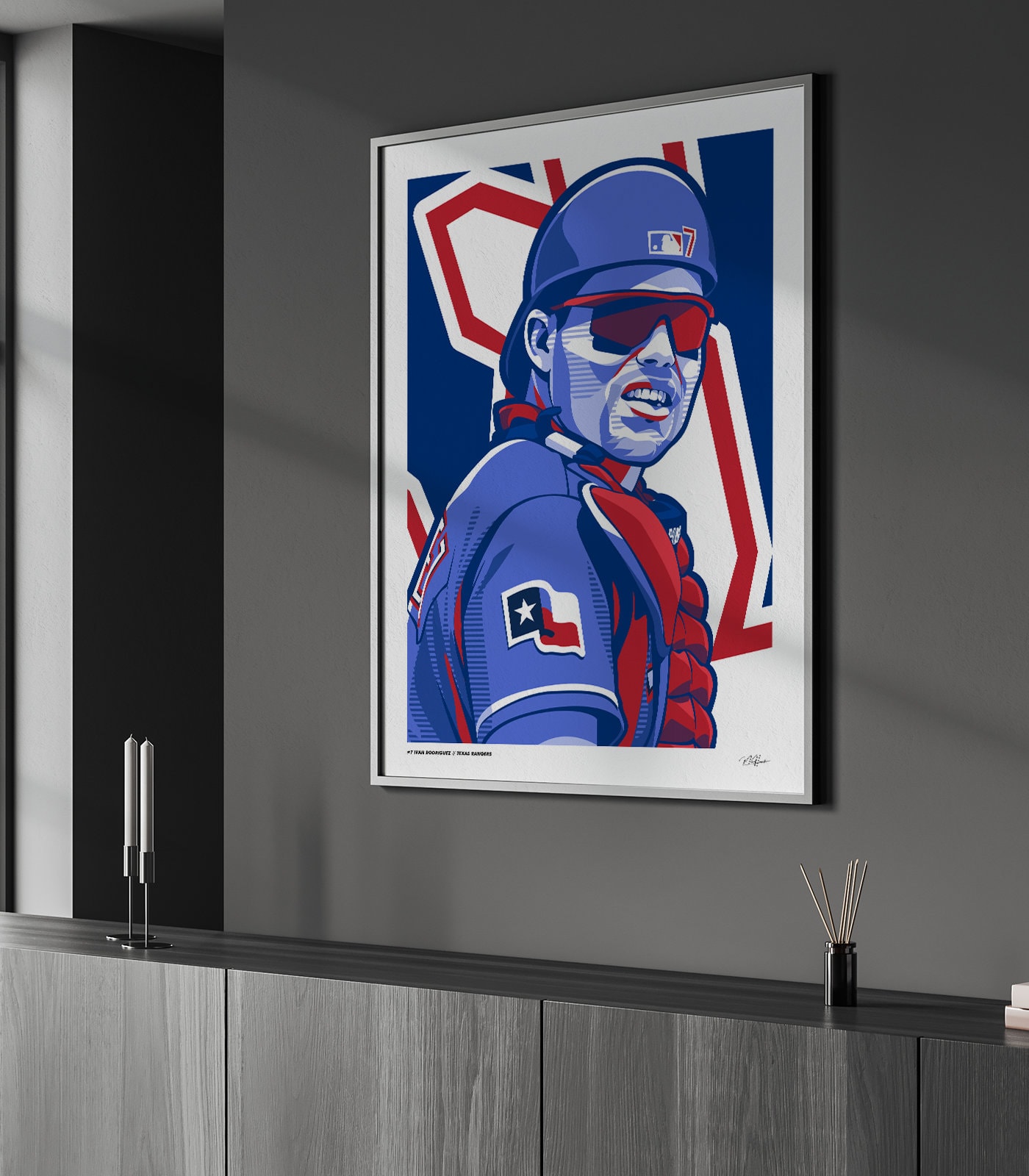 Ivan Pudge Rodriguez Poster Texas Rangers Baseball Illustrated - Etsy