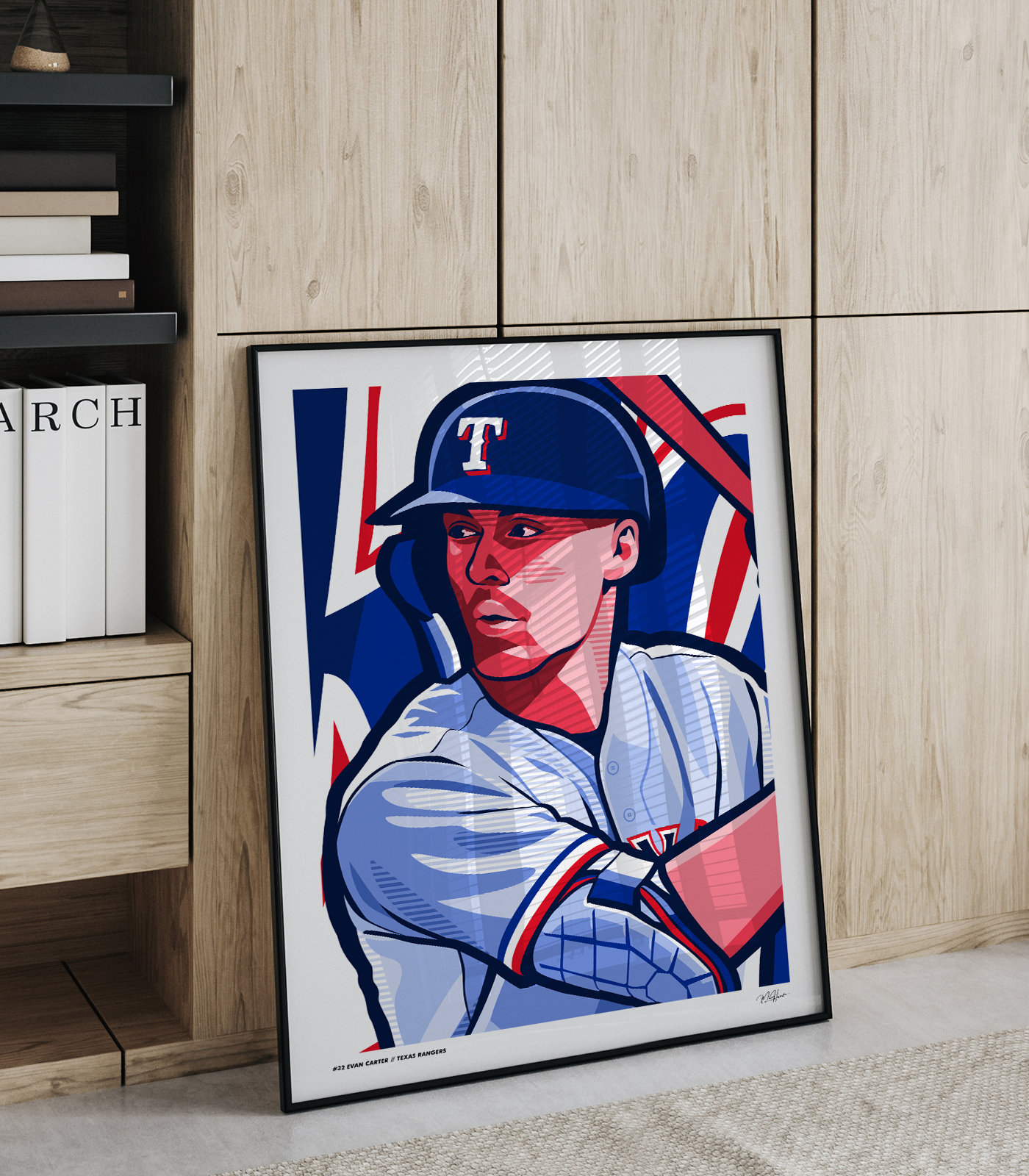 Evan Carter Poster Texas Rangers Baseball Illustrated Art - Etsy
