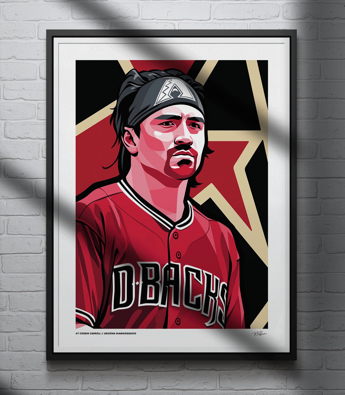 Corbin Carroll Poster Arizona Diamondbacks Baseball Illustrated Art ...
