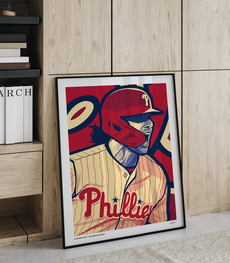 Bryson Stott Poster Philadelphia Phillies Baseball Illustrated Art ...
