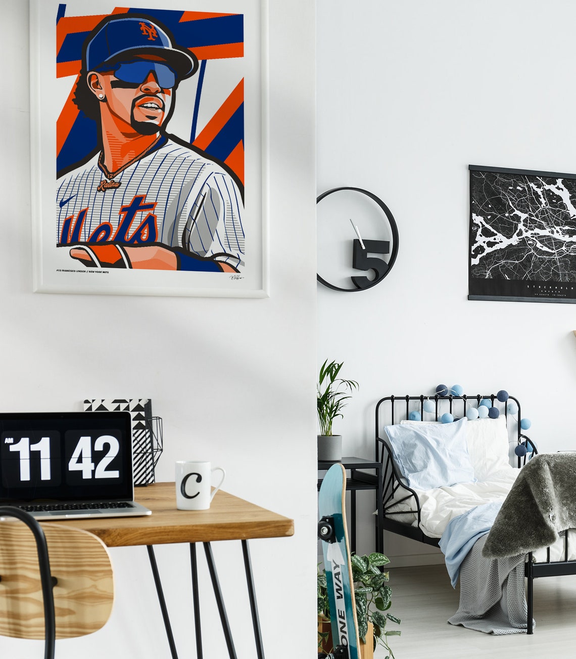 Francisco Lindor Poster New York Mets Baseball Illustrated Art - Etsy