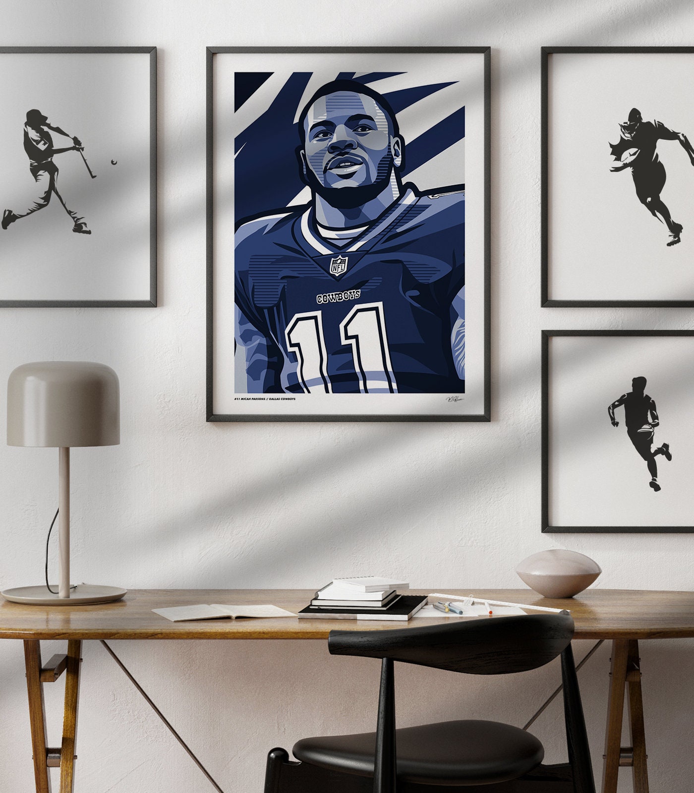 Micah Parsons Poster Dallas Cowboys Football Illustrated Art - Etsy