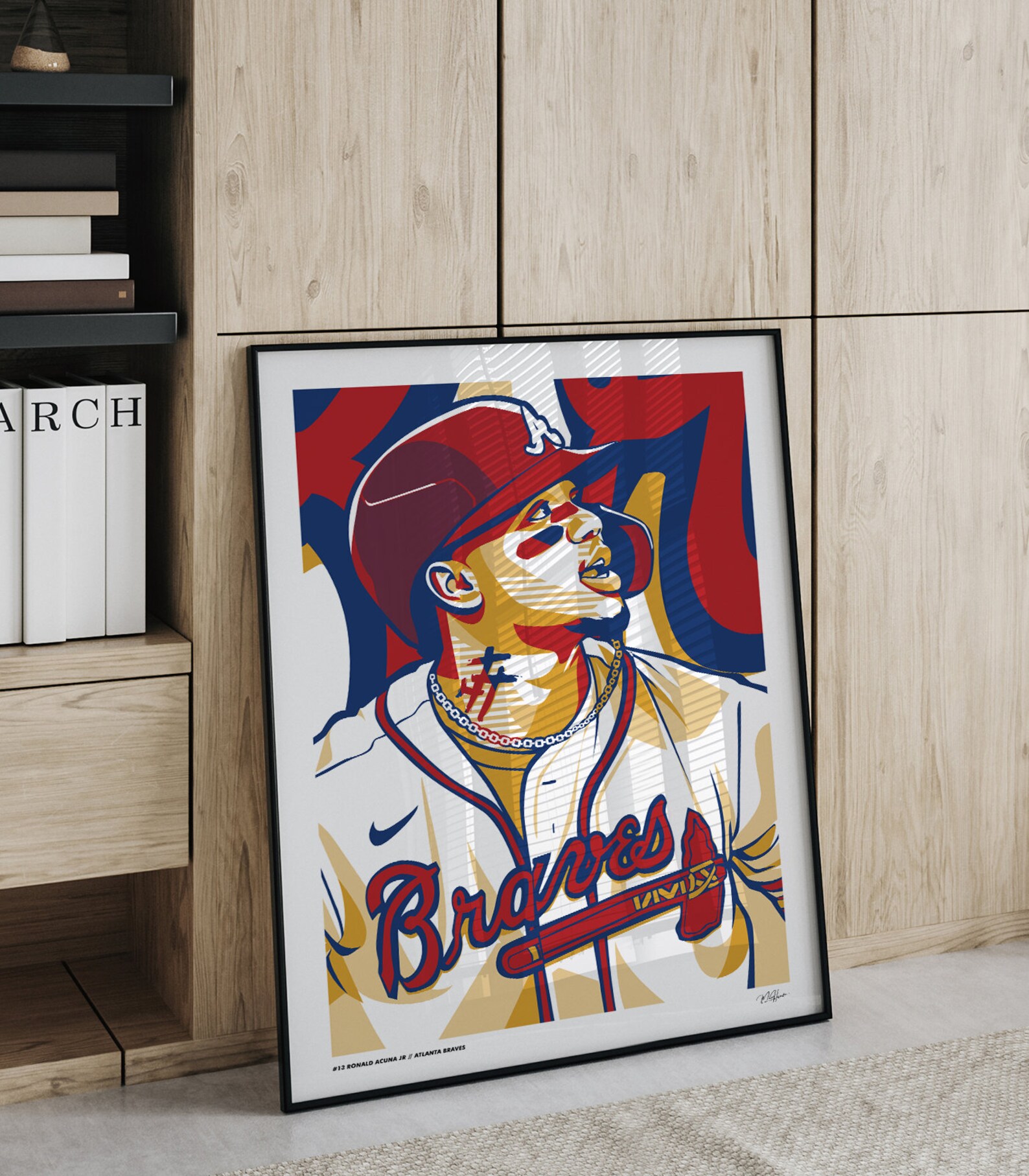 Ronald Acuna Jr Poster Atlanta Braves Baseball Illustrated Art Print - Etsy