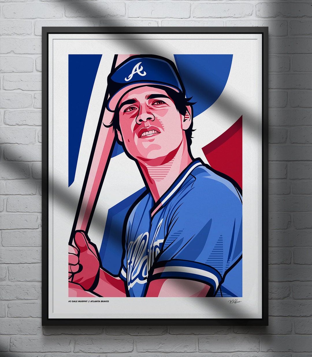 Dale Murphy Poster Atlanta Braves Baseball Illustrated Art Print - Etsy