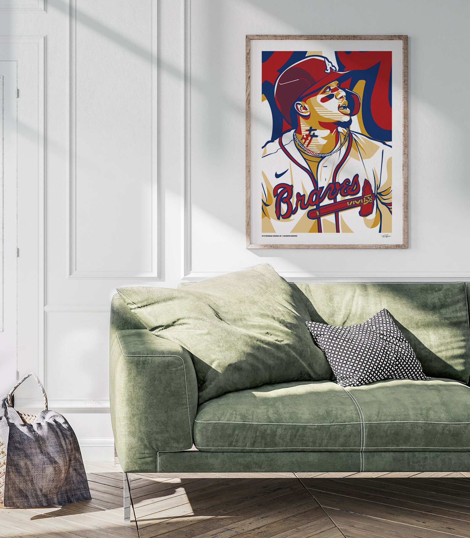 Ronald Acuna Jr Poster Atlanta Braves Baseball Illustrated Art Print - Etsy