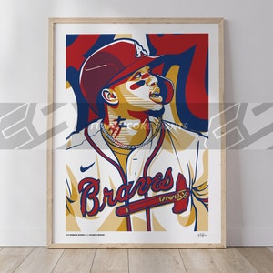 Ronald Acuna Jr Poster Atlanta Braves Baseball Illustrated Art Print - Etsy