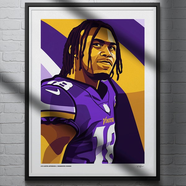 Justin Jefferson Illustrated - Etsy