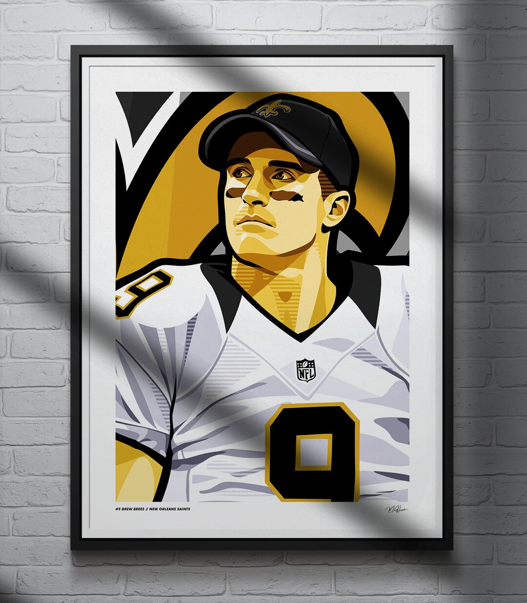 Drew Brees Poster New Orleans Saints Football Illustrated Art Print - Etsy