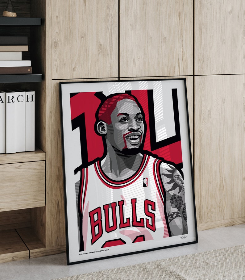 Dennis Rodman Poster Chicago Bulls Basketball Art Print - Etsy